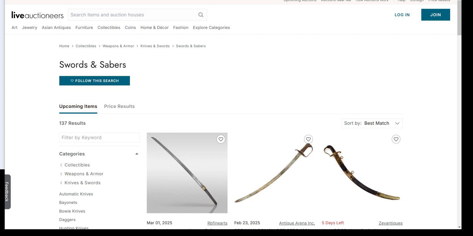Sword auction sites - Seven Swords
